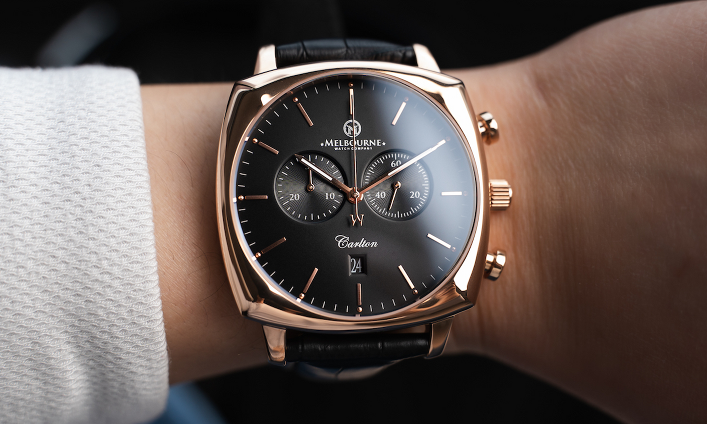 Melbourne Watch Company - Carlton Black/Rose Gold